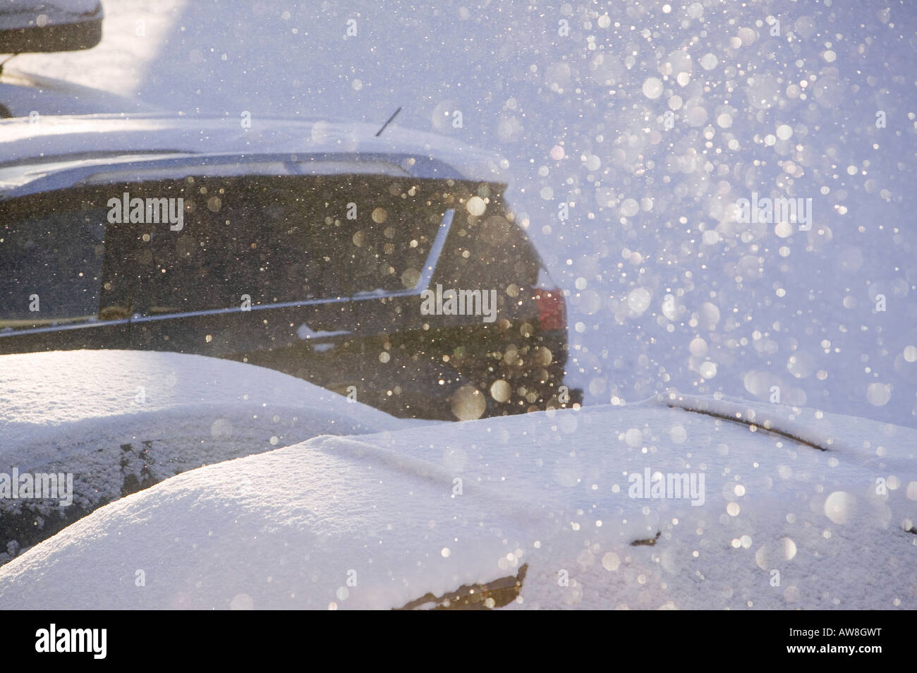 Ice crystals in the air in Saariselka in northern Finland Stock Photo ...
