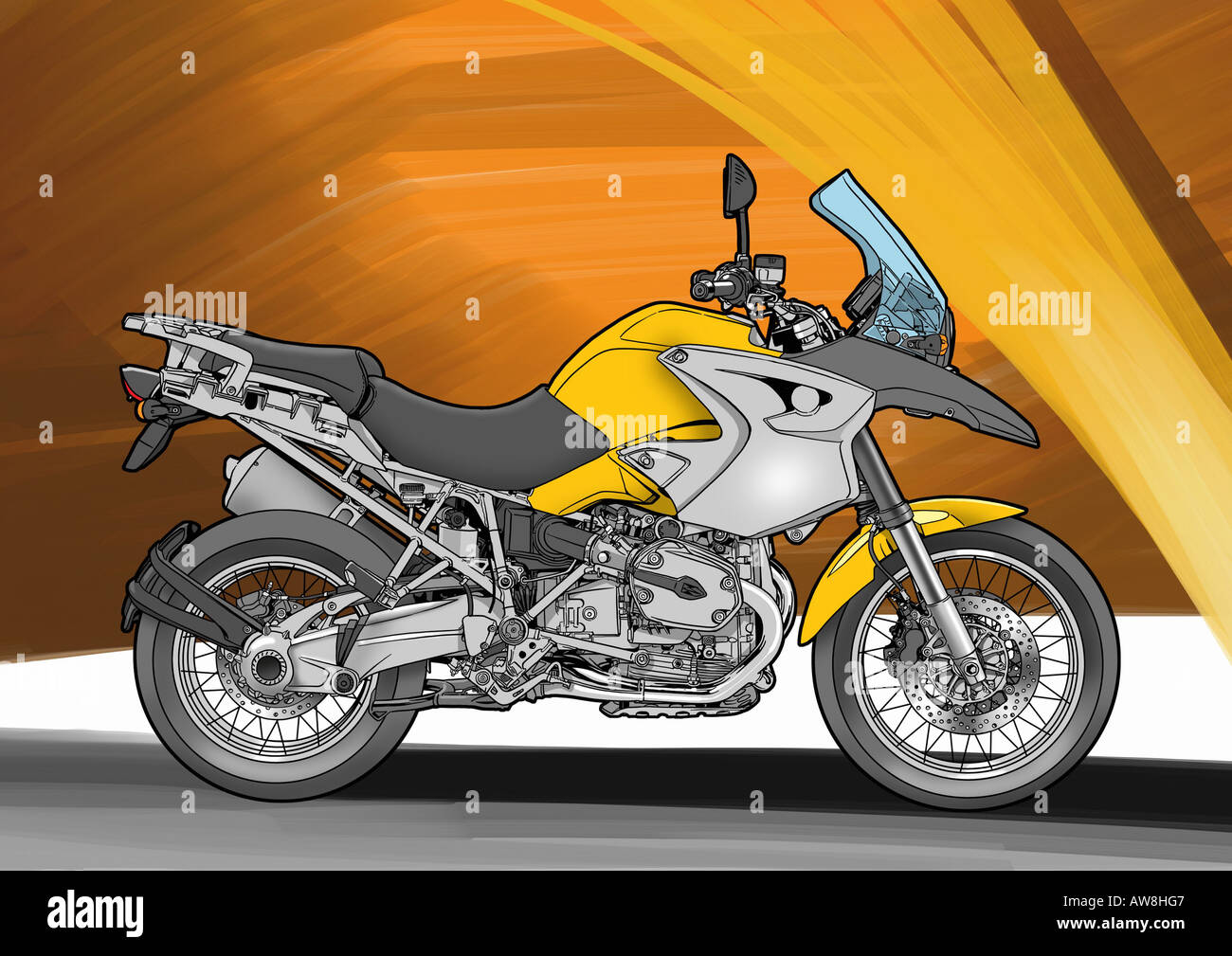 Dark yellow super enduro motorbike Stock Photo - Alamy