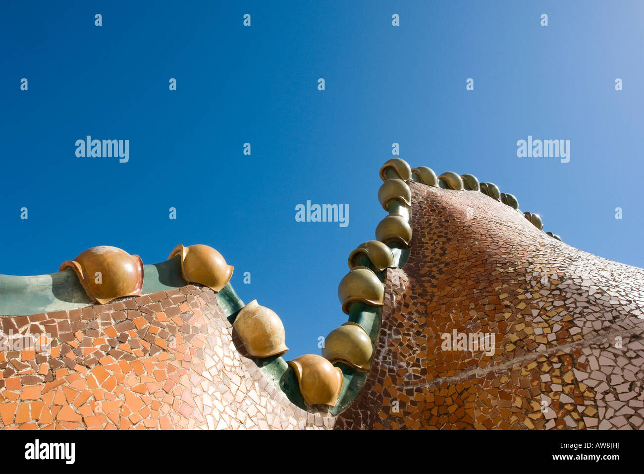 rooftop Casa Batilo Barcelona Spain Europe Stock Photo - Alamy