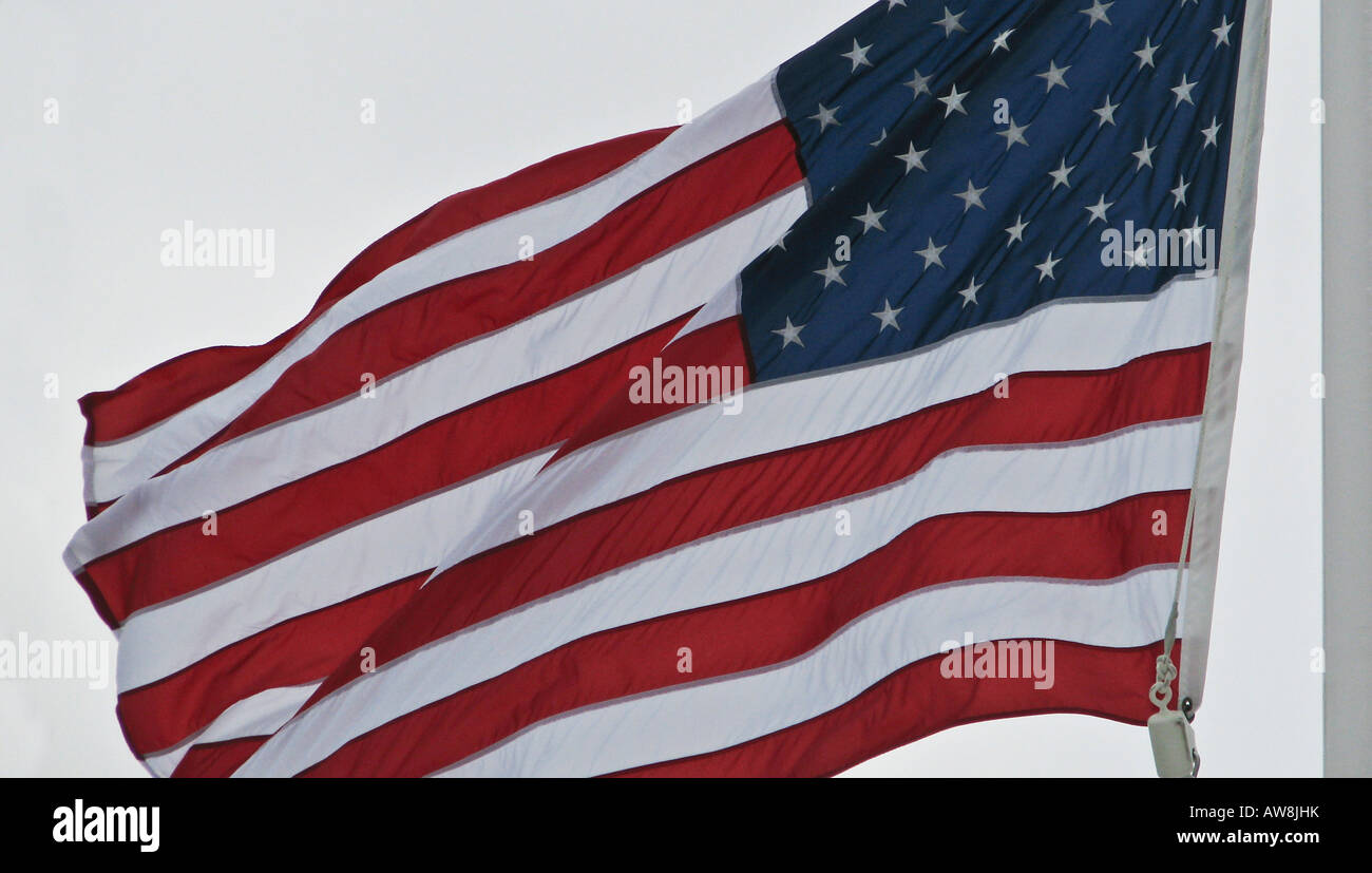 Closeup american flag waving in hi-res stock photography and images - Alamy