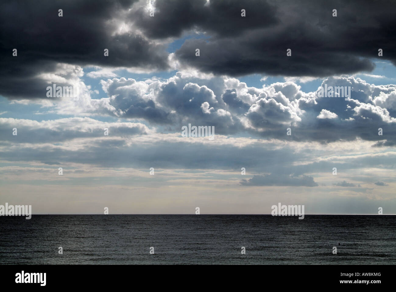 A storm brewing of the English Channel in Hove, East Sussex Stock Photo ...