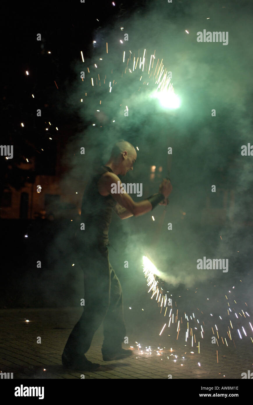 Juggling fire sticks hi-res stock photography and images - Alamy