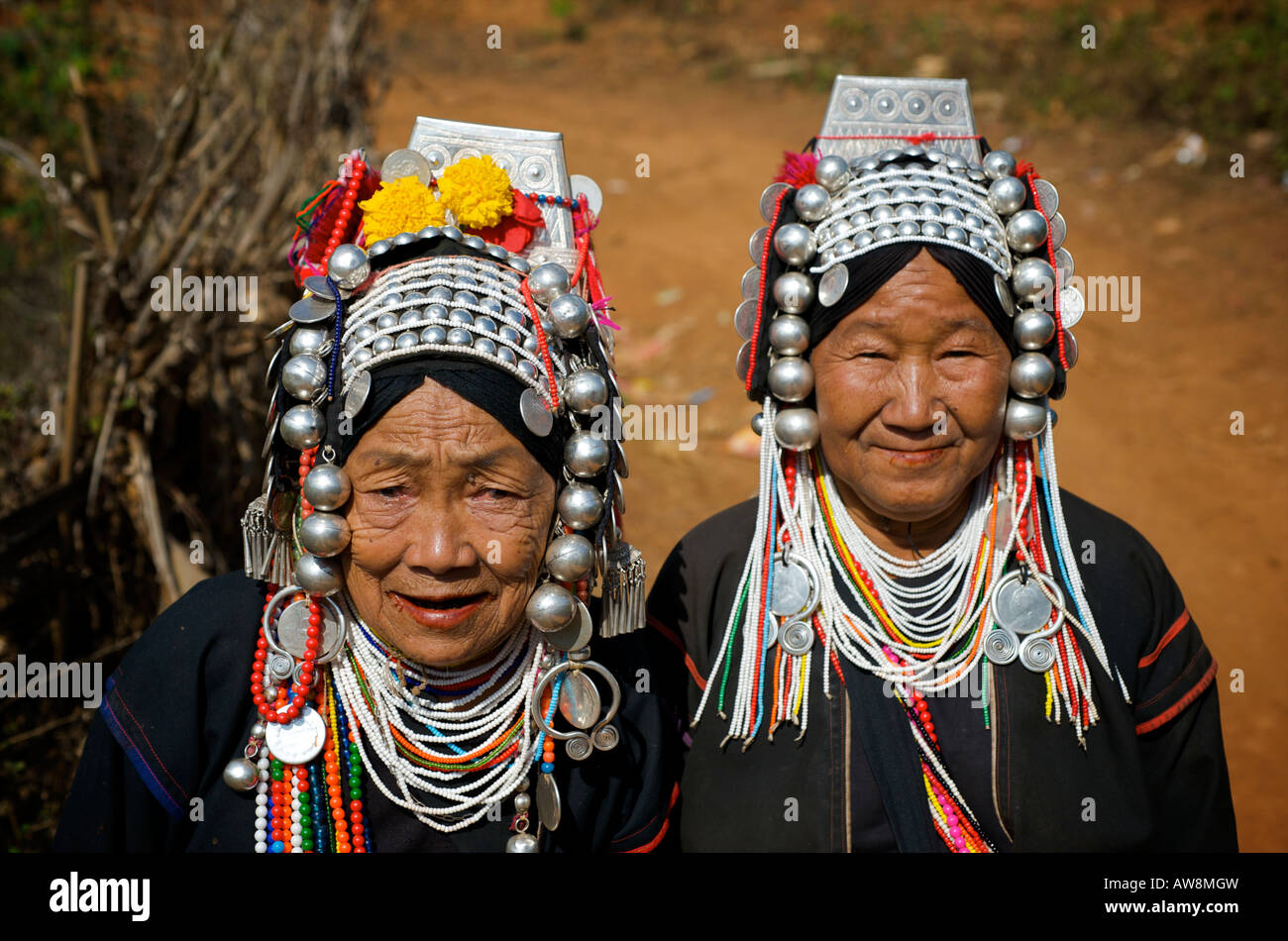 Akha hill tribe women in Chiang Rai province Thailand Stock Photo - Alamy