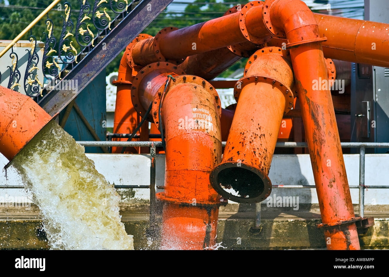 Industrial orange tubes in Bangkok Stock Photo - Alamy