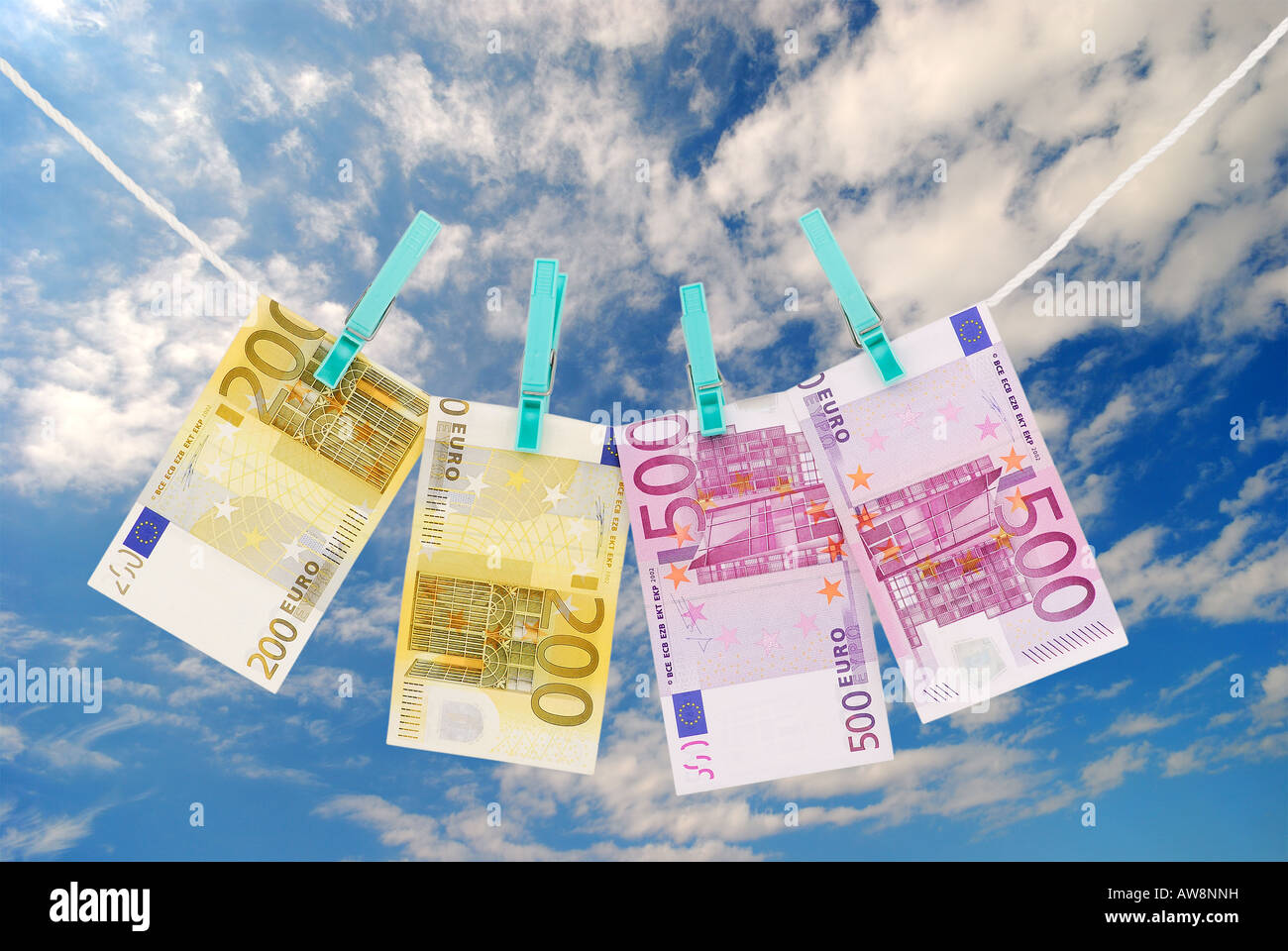 Money drying on the clothesline Stock Photo - Alamy