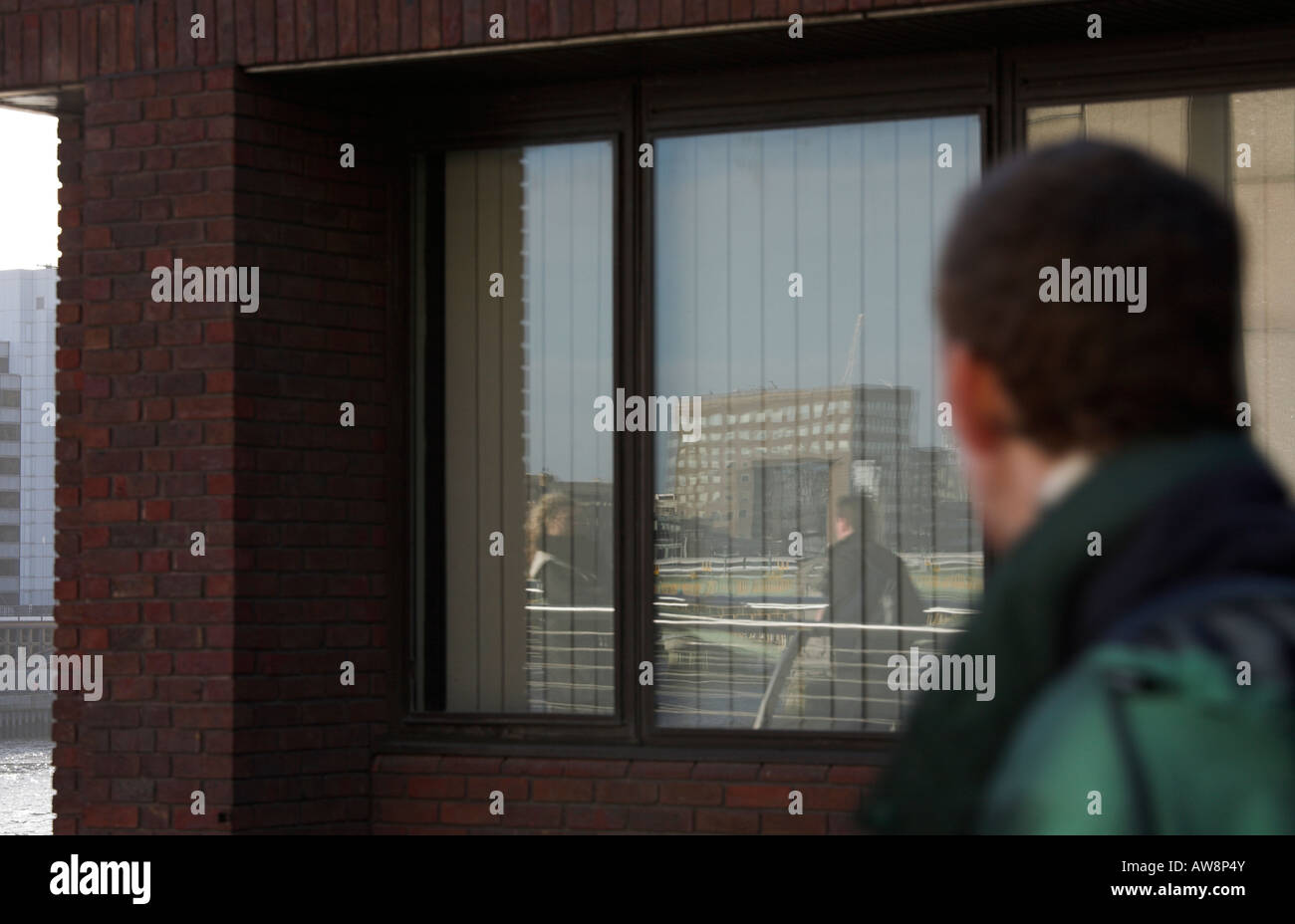 City reflection in a window Stock Photo - Alamy