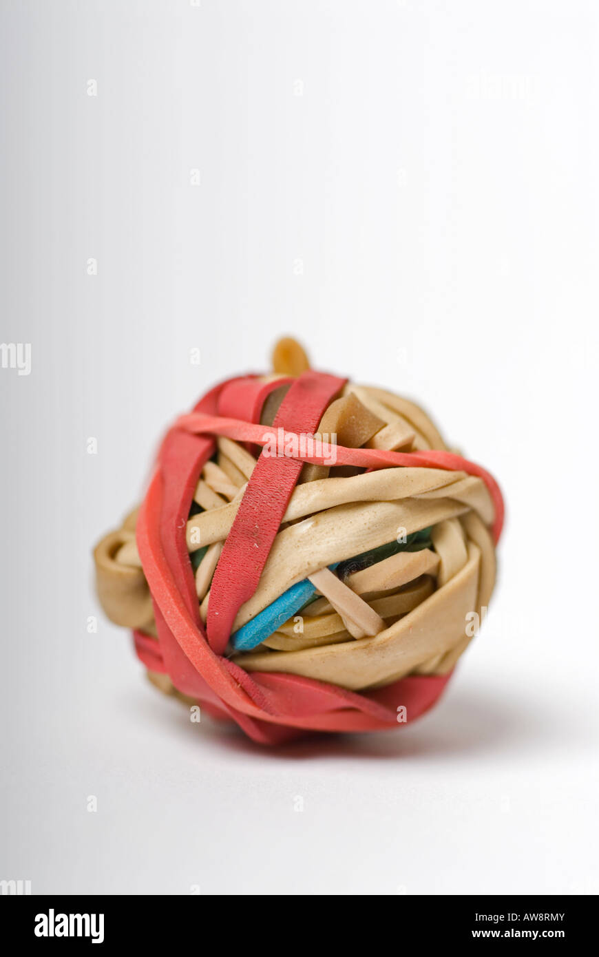 Image of a ball of elastic bands Stock Photo - Alamy