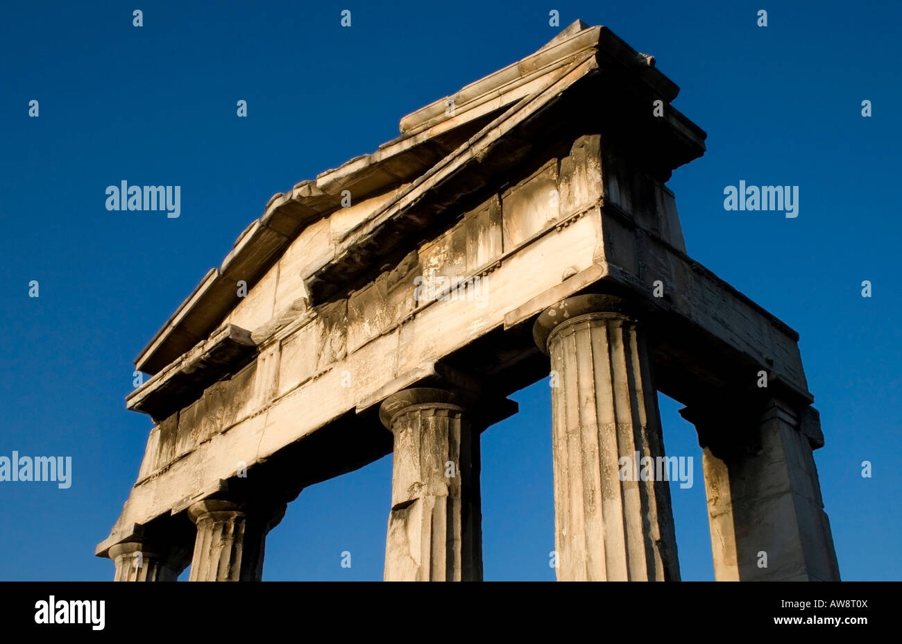 The remains of the west gate into the Roman forum in the Ancient Agora ...