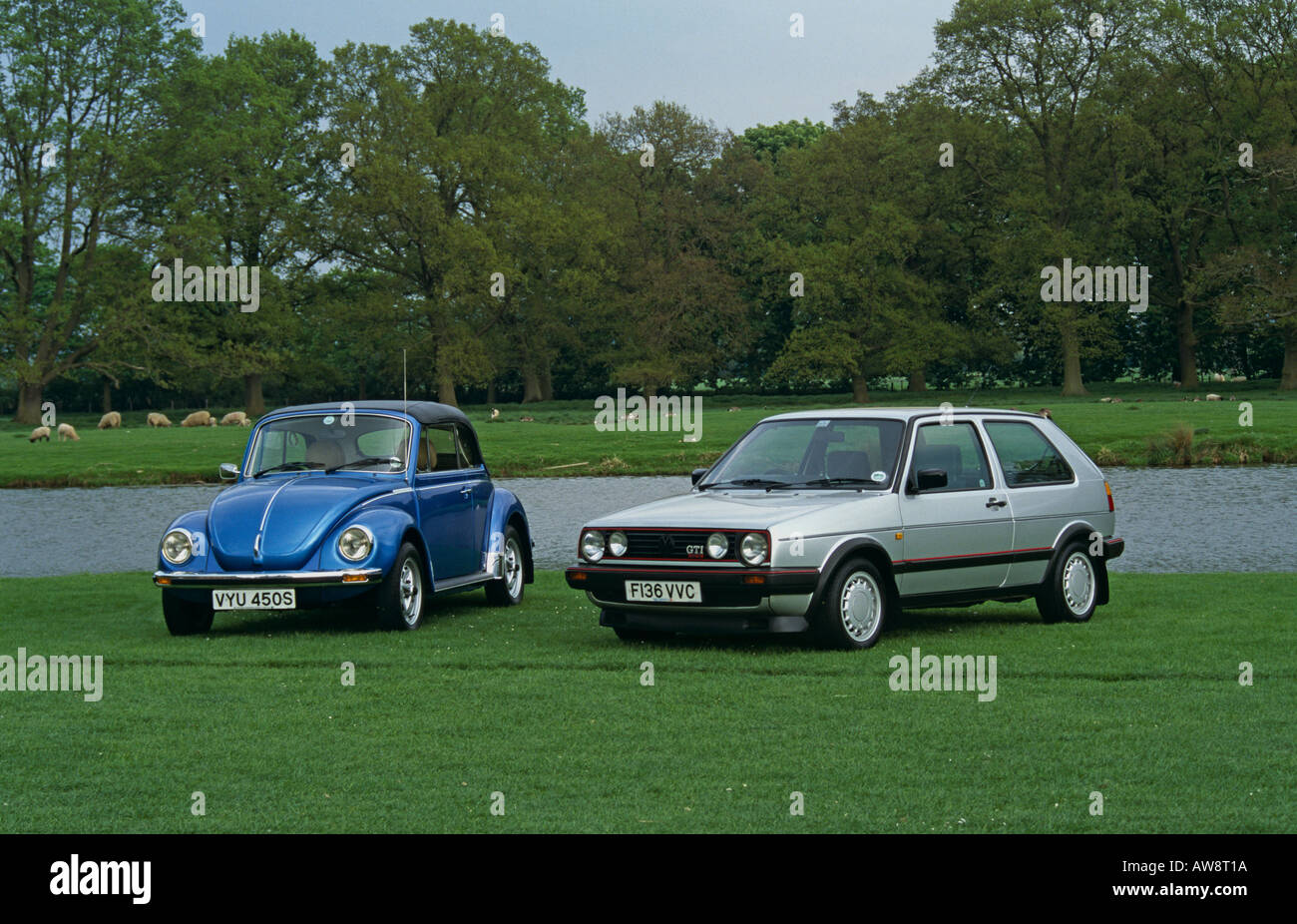 Volkswagen Golf MK2 GTi 16V 1984 to 1992 & Beetle Cabriolet Stock Photo ...