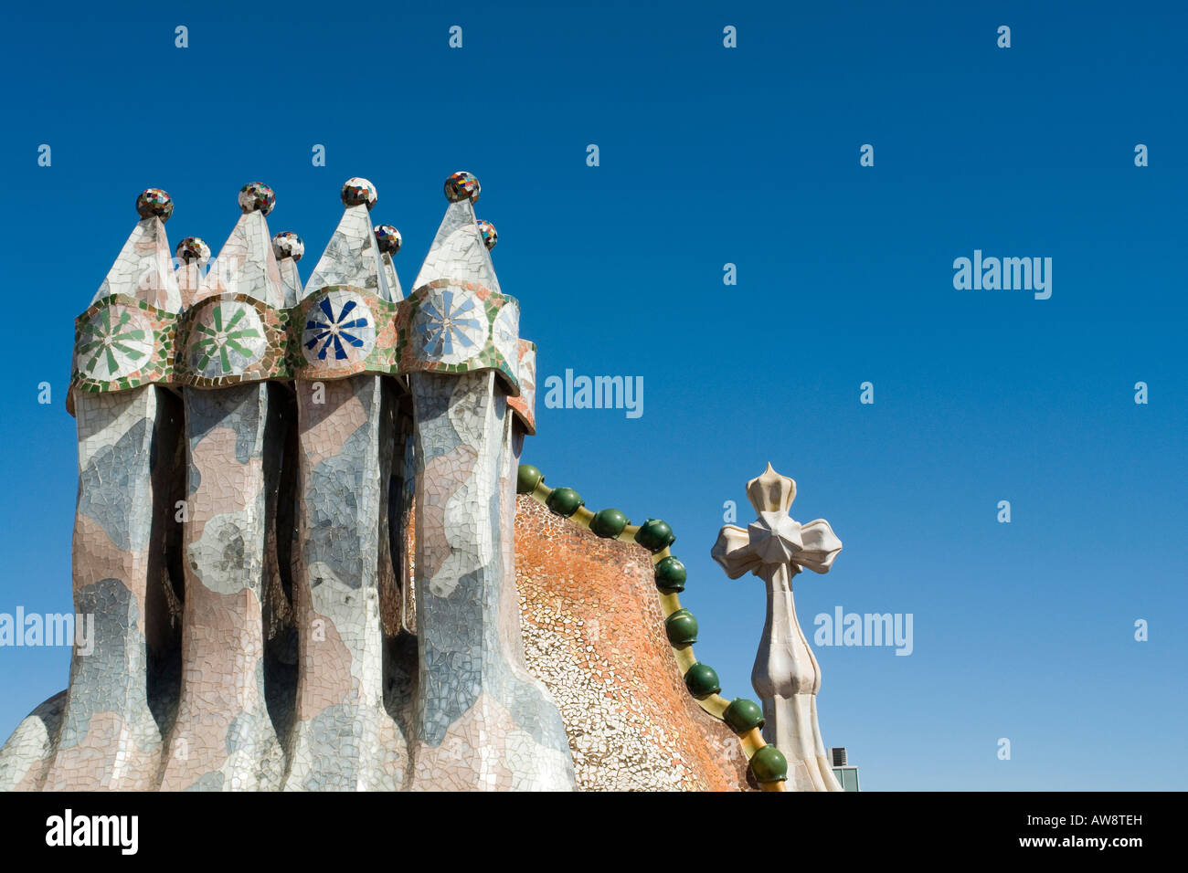 rooftop Casa Batilo Barcelona Spain Europe Stock Photo - Alamy