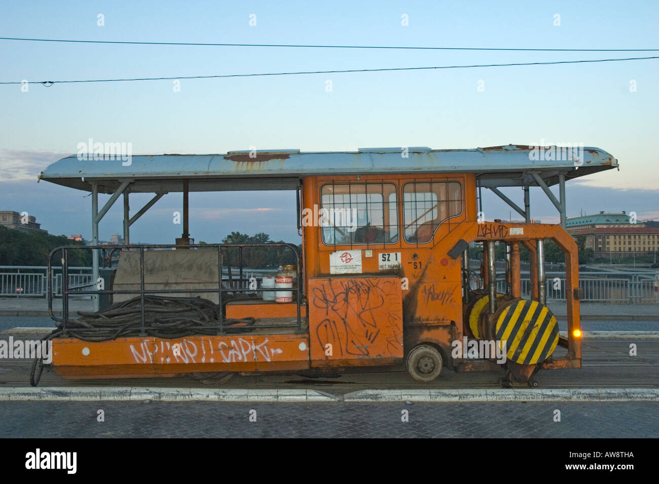 Tramway track cleaning machine hi-res stock photography and images - Alamy