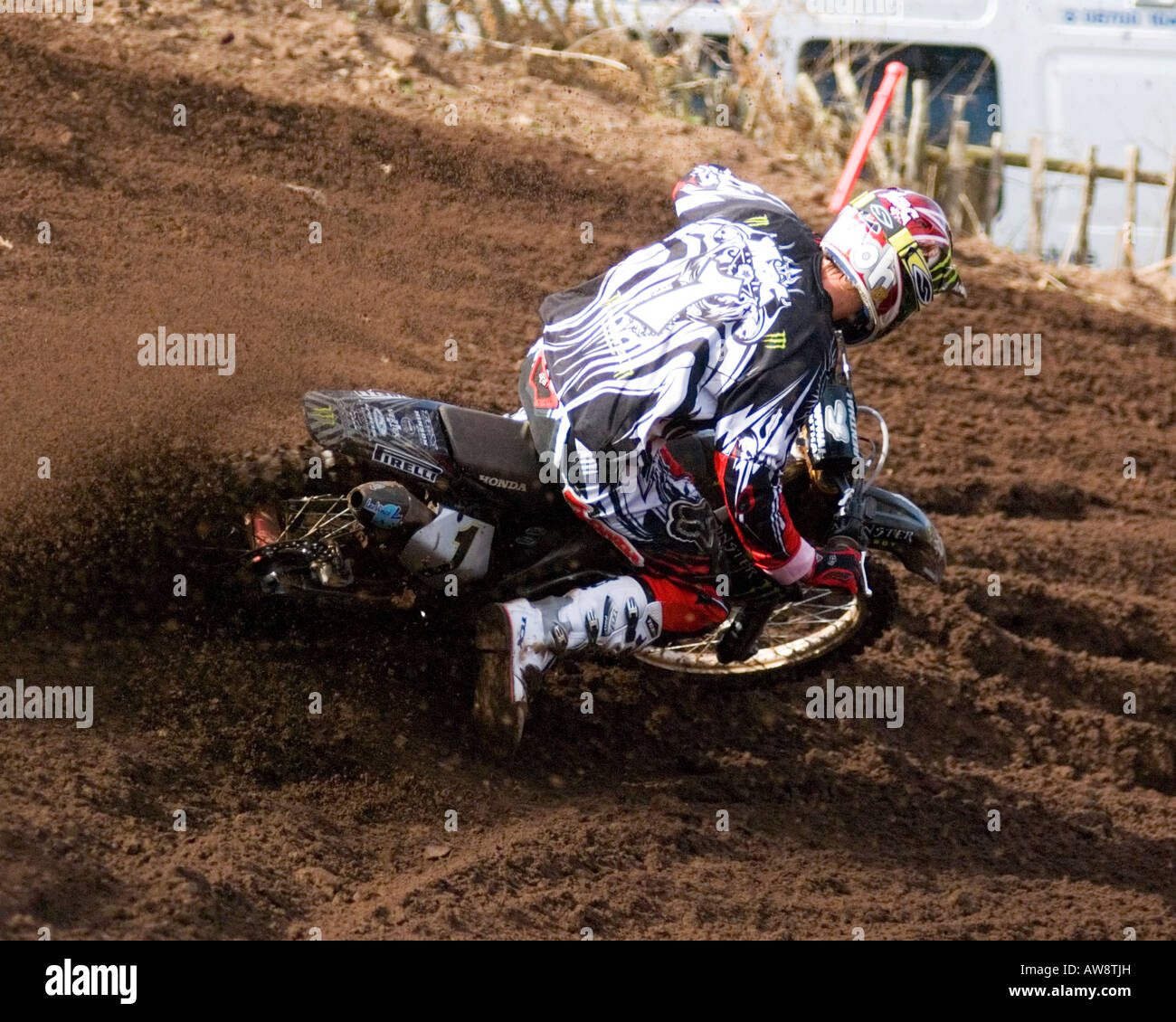 Motocross race at the Hawkstone International Motocross 02/03/08 Stock ...