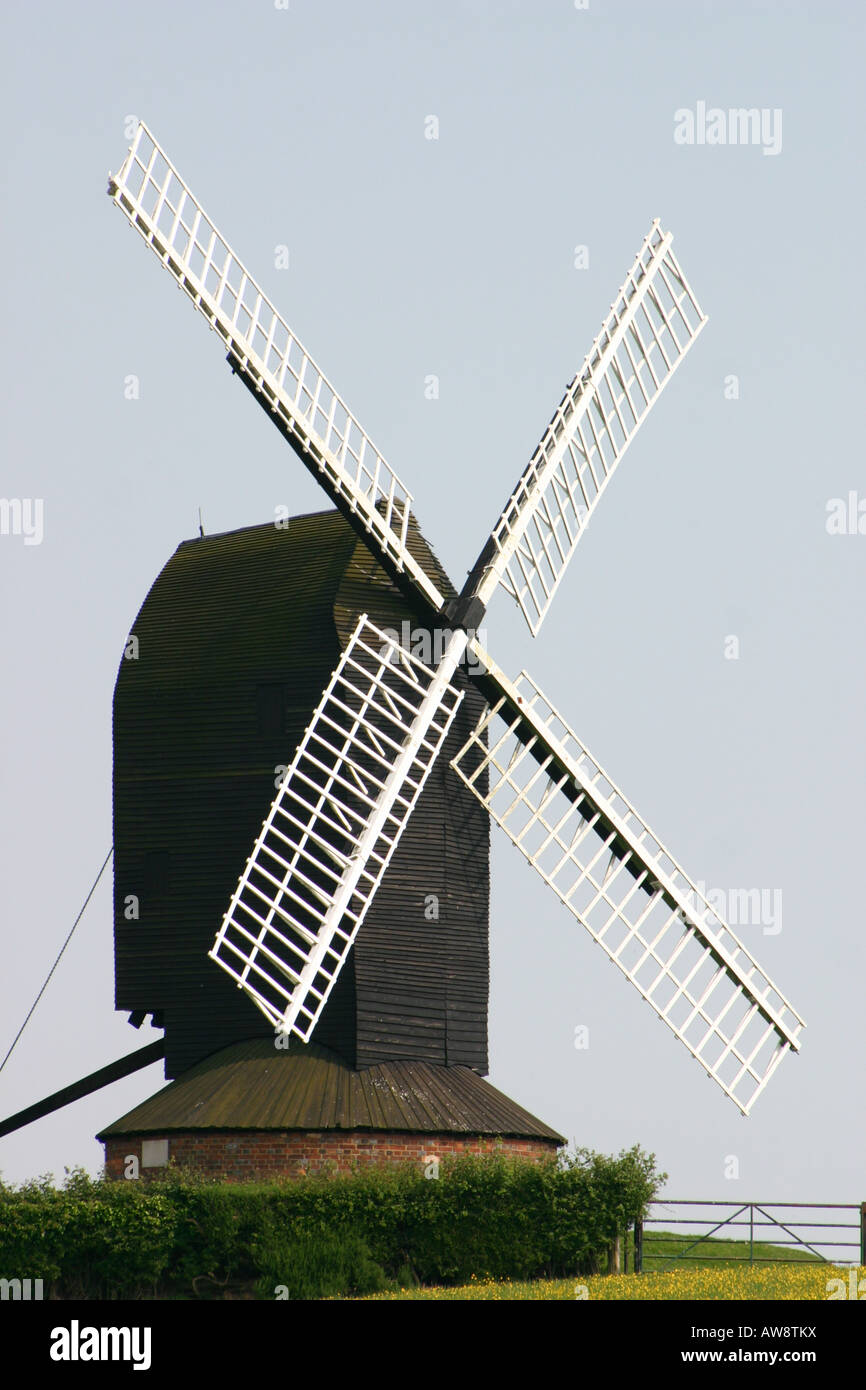 hilltop corn old windmill white vanes cross shaped Stock Photo - Alamy