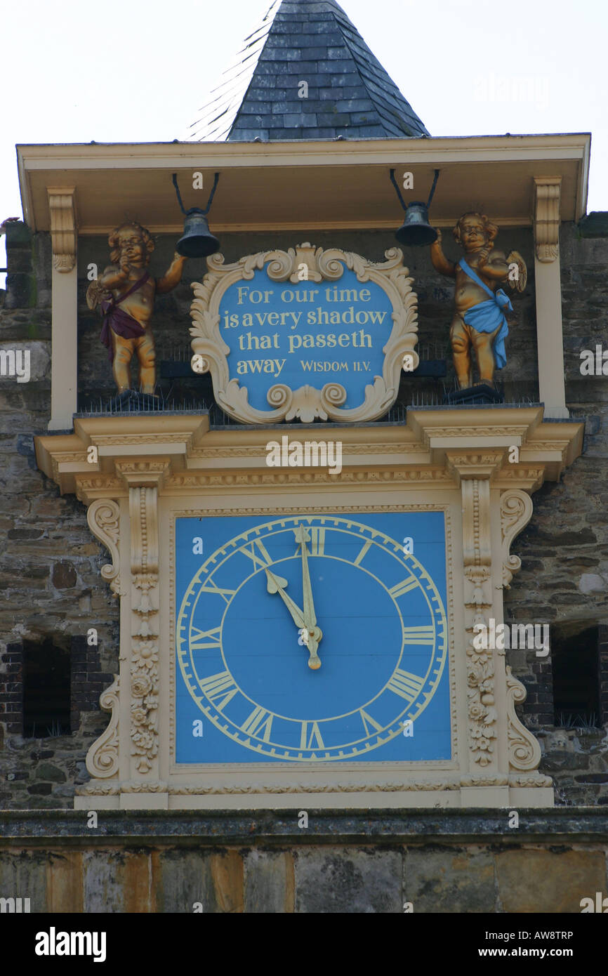 church inscription building fronts clock timepiece renovated ...