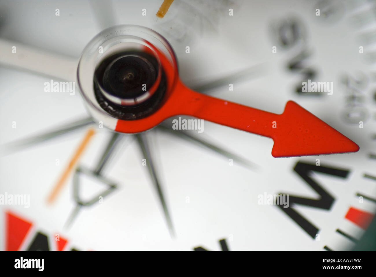 Image of a close up shot of a compass pointing West Stock Photo - Alamy