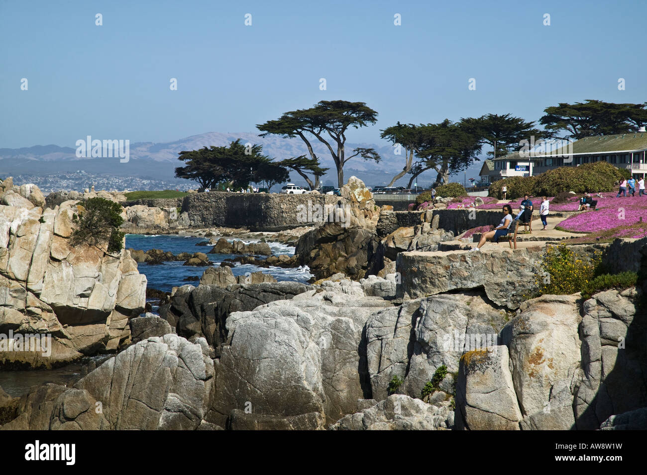 Pacific Grove waterfront area Monterey Bay, California, USA Stock Photo ...