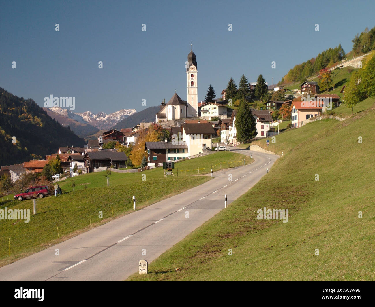 Switzerland flims alps village mountains hi-res stock photography and ...