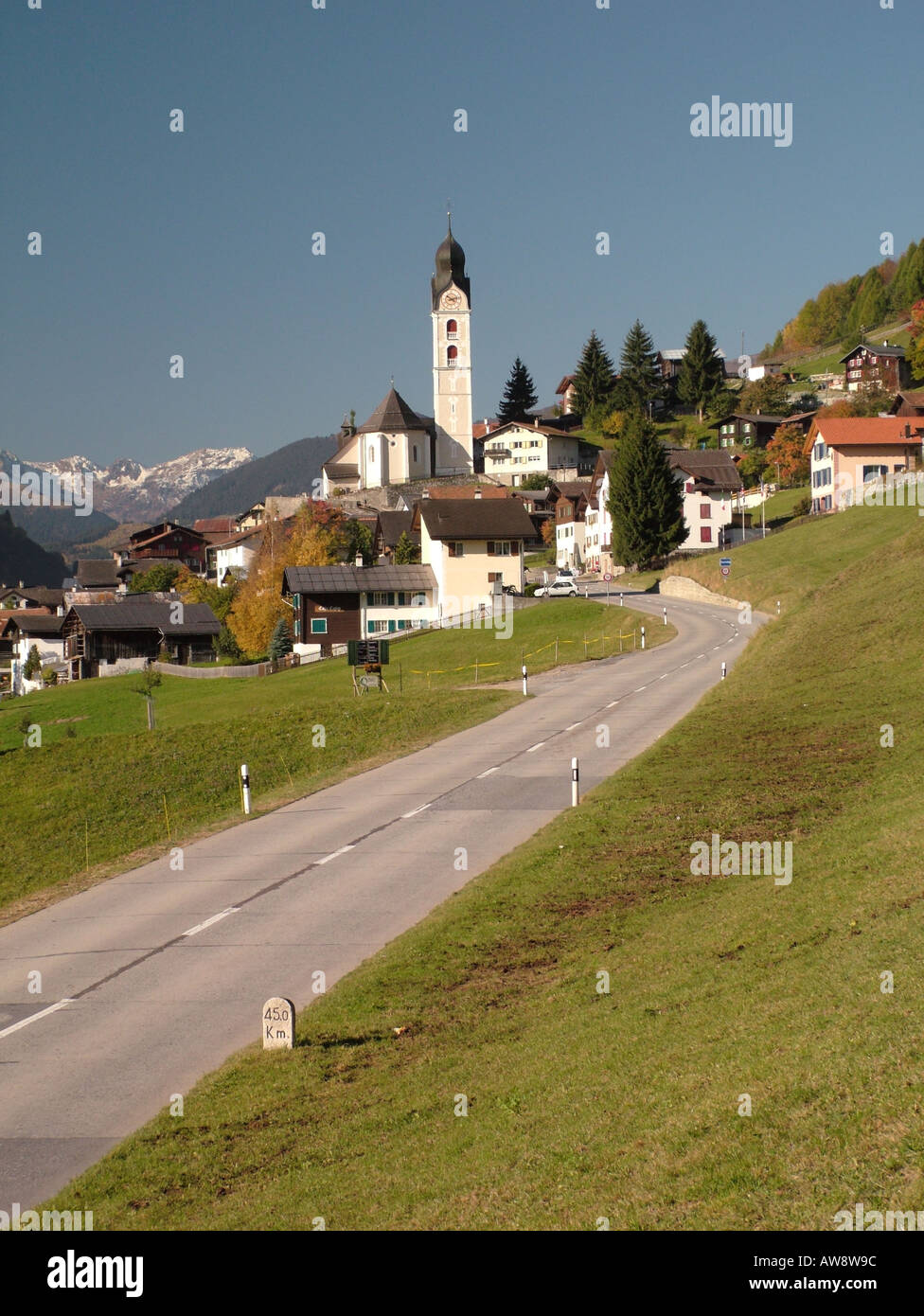 Switzerland flims alps village mountains hi-res stock photography and ...