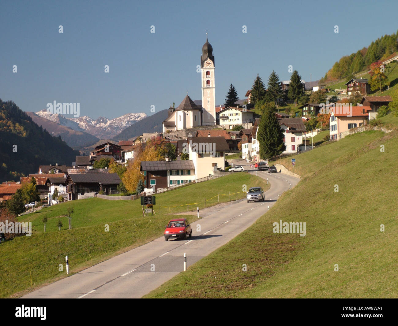 Switzerland flims alps village mountains hi-res stock photography and ...