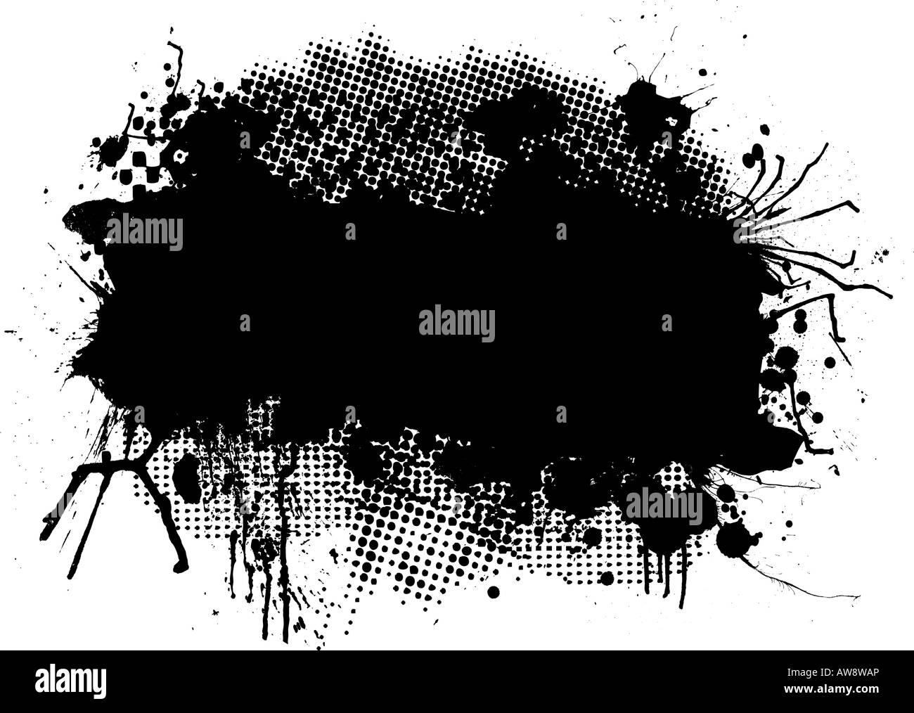 Abstract black and white halftone image with copy space Stock Photo - Alamy