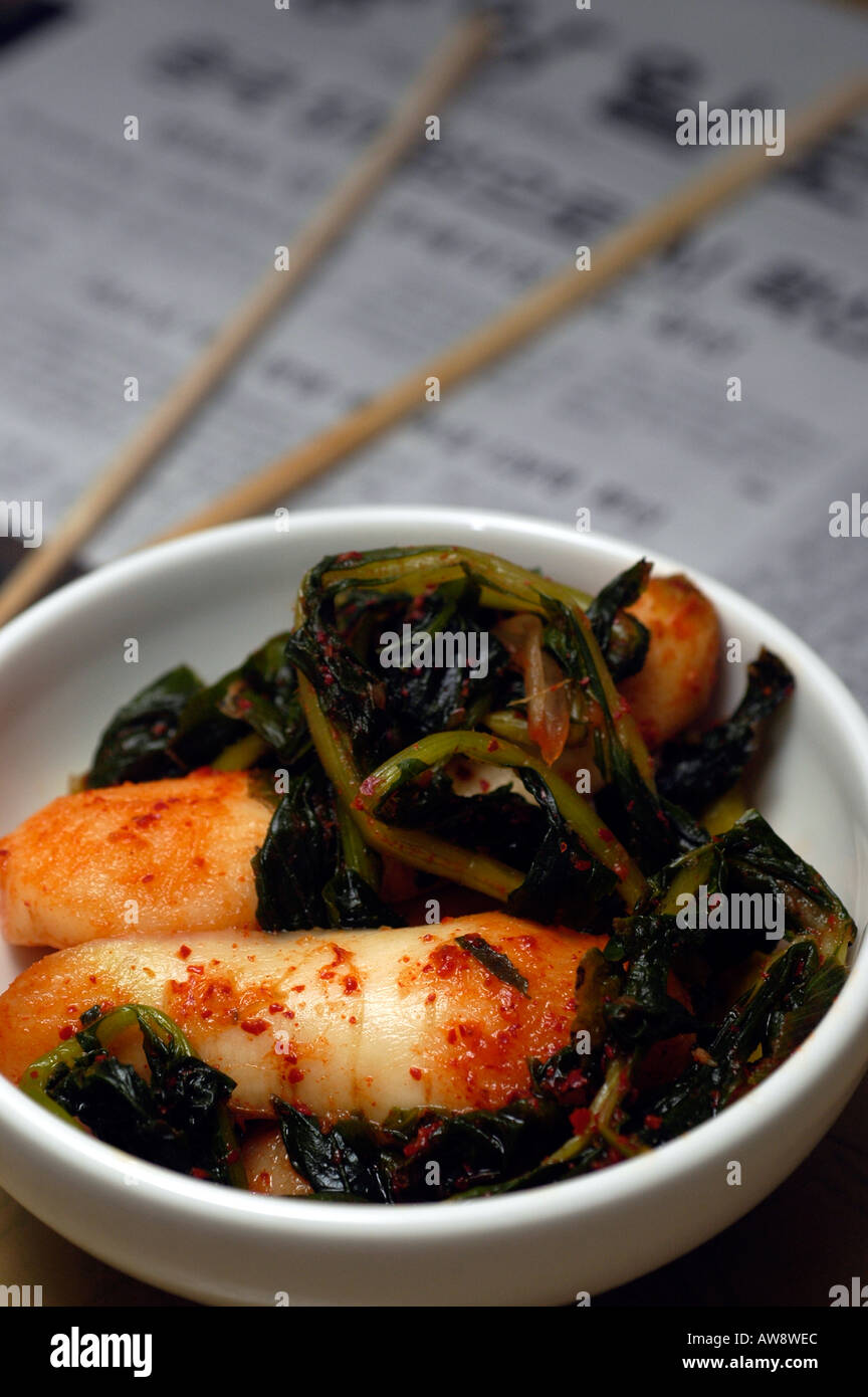 Still life of a serving of the Korean savory Kimchi Kim chi Stock Photo ...