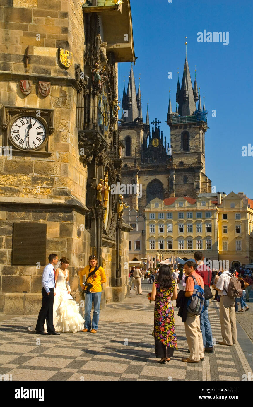 Wedding at Staromestska namesti in Prague the capital of Czech Republic ...