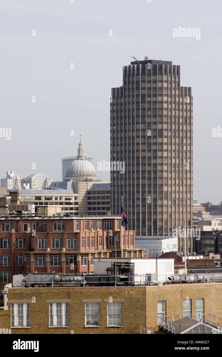 Roof top view in London England of contrasting building styles - St ...