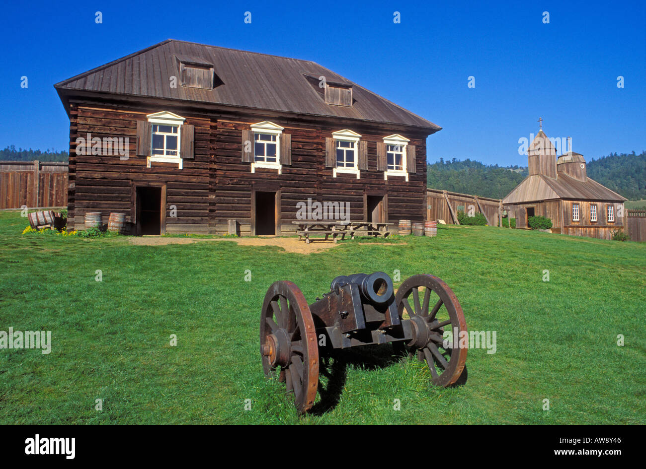 Cannon officers residence and chapel at Fort Ross Fort Ross State ...