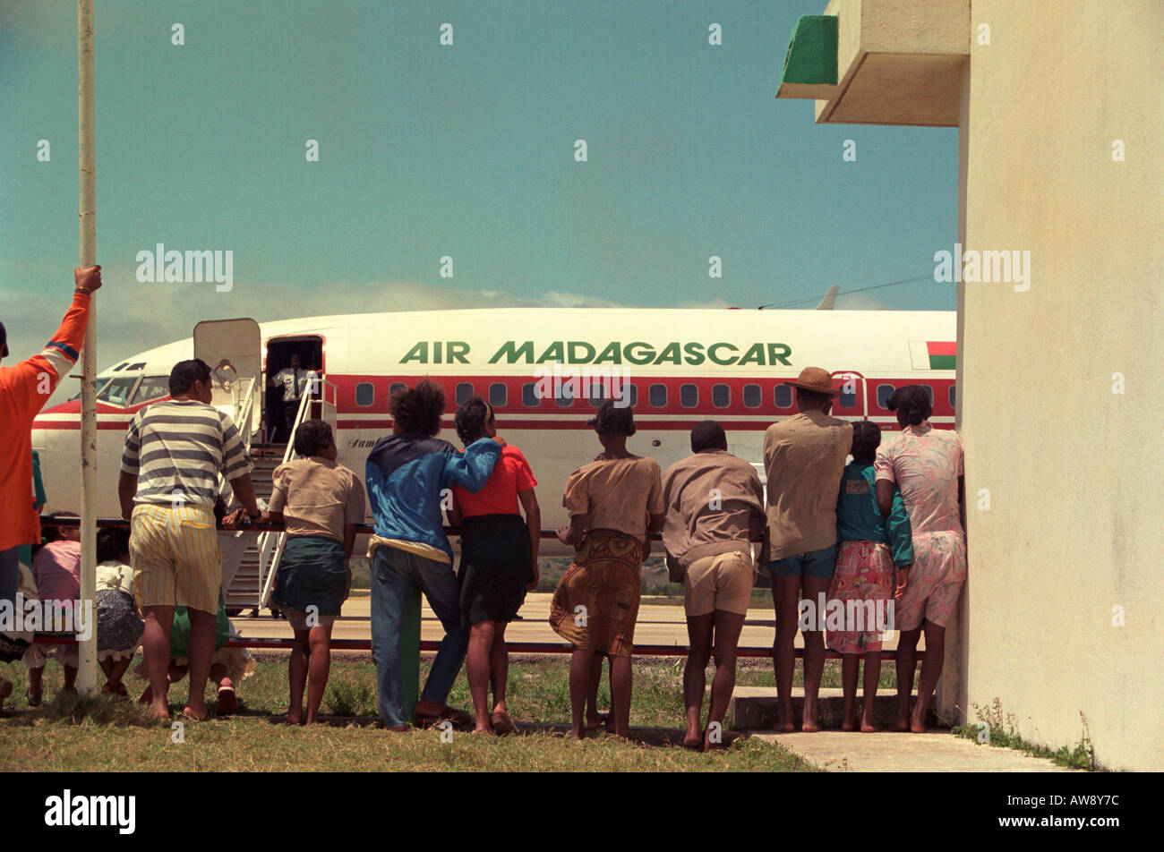 Arrival of Air Madagascar plane, Fort Dauphin, Madagascar Stock Photo ...