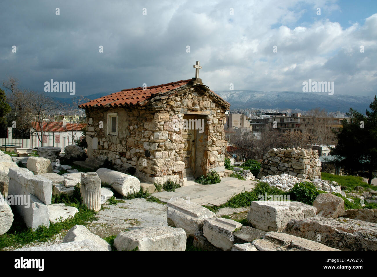 Chapel of Saint George Alexandrinos, The Acropolis Athens. Winter ...