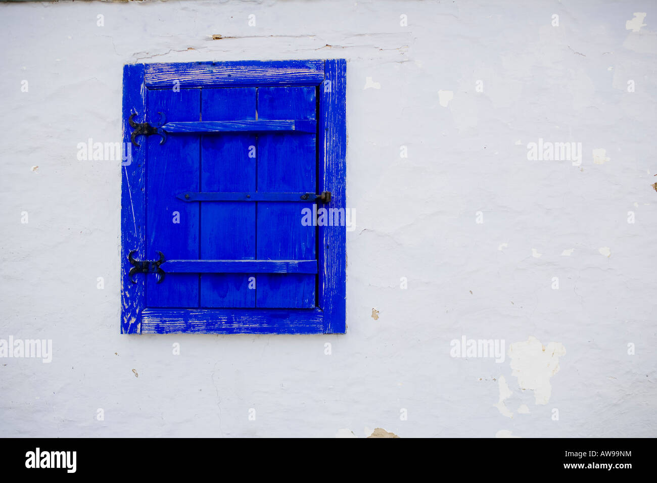 a closed blue wooden window Stock Photo - Alamy