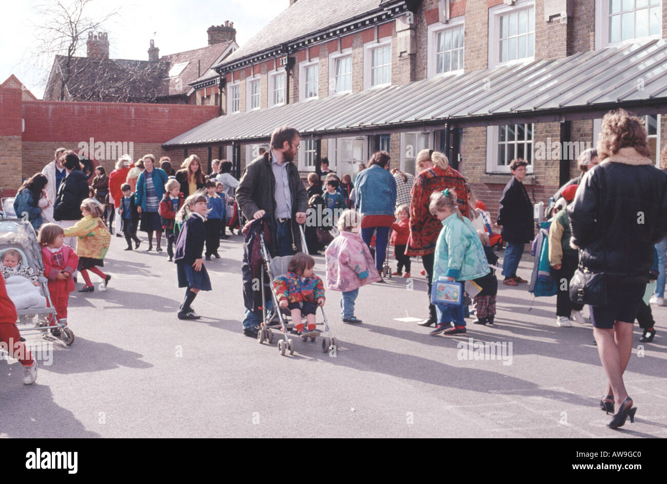 Parents coming to pick up their children from primary school Stock ...