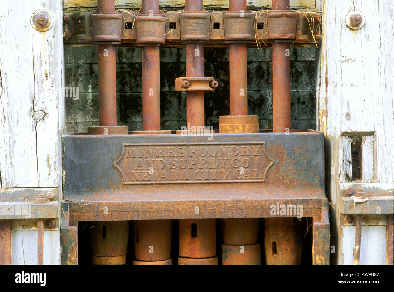 Five stamp mill from the Miners Foundry Nevada City North Star Mine ...