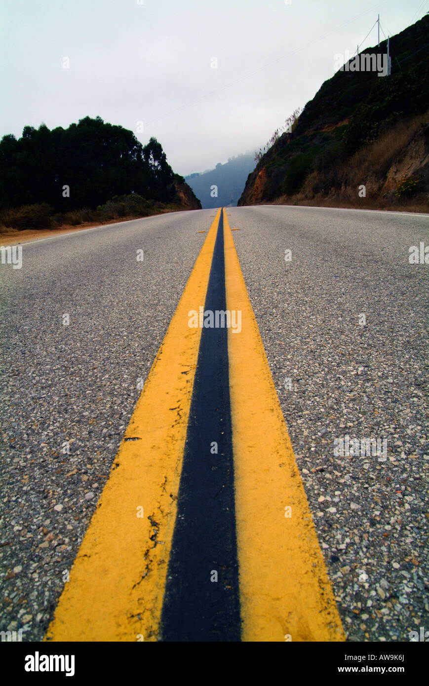 a road on pacific highway 1 one Big Sur, California, U.S.A Stock Photo ...