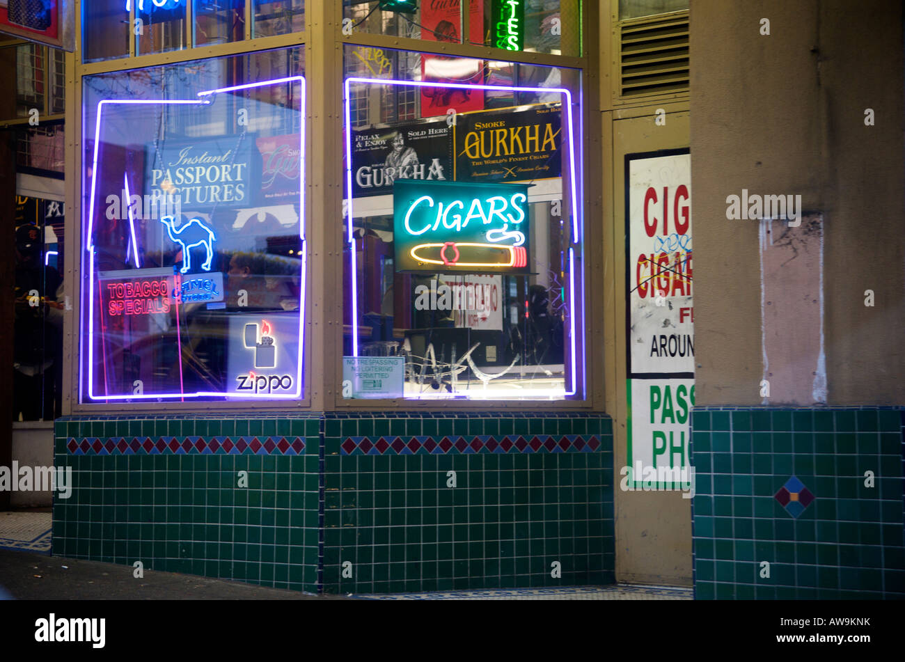 Storefront of a cigar shop in Seattle, Washington, United States, North ...