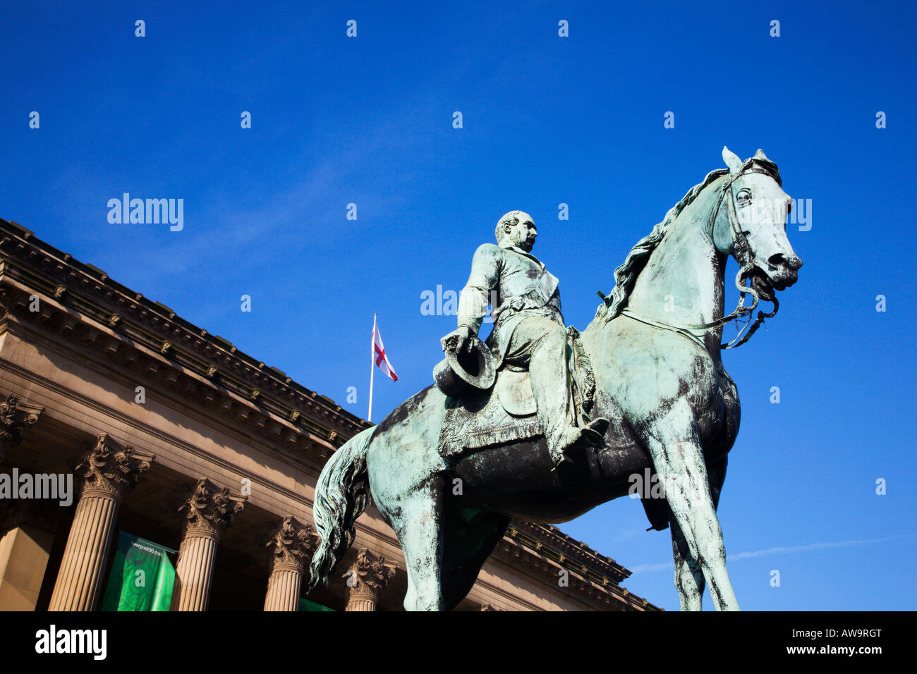 Statue of Prince Albert at St Georges Hall Liverpool Merseyside England ...
