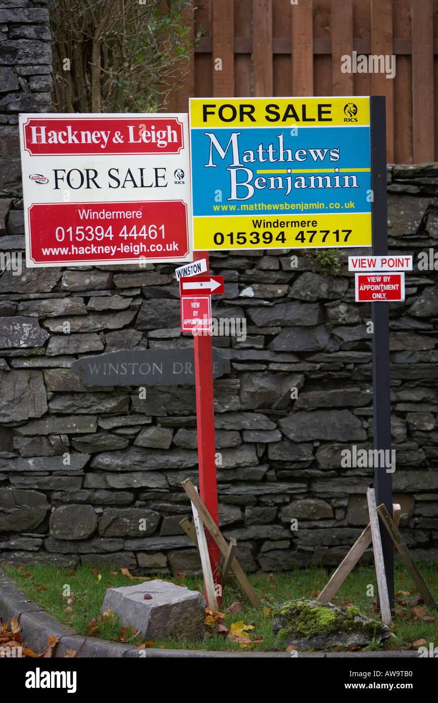 for sale signs in rural England Stock Photo - Alamy