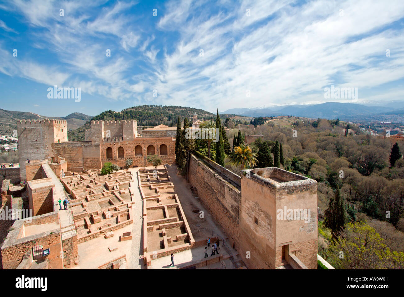 Alhambra: Alcazaba: General View Stock Photo - Alamy