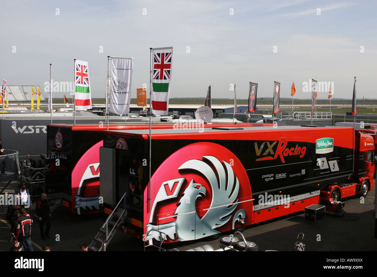 VX Racing Vauxhall car transporter Stock Photo - Alamy