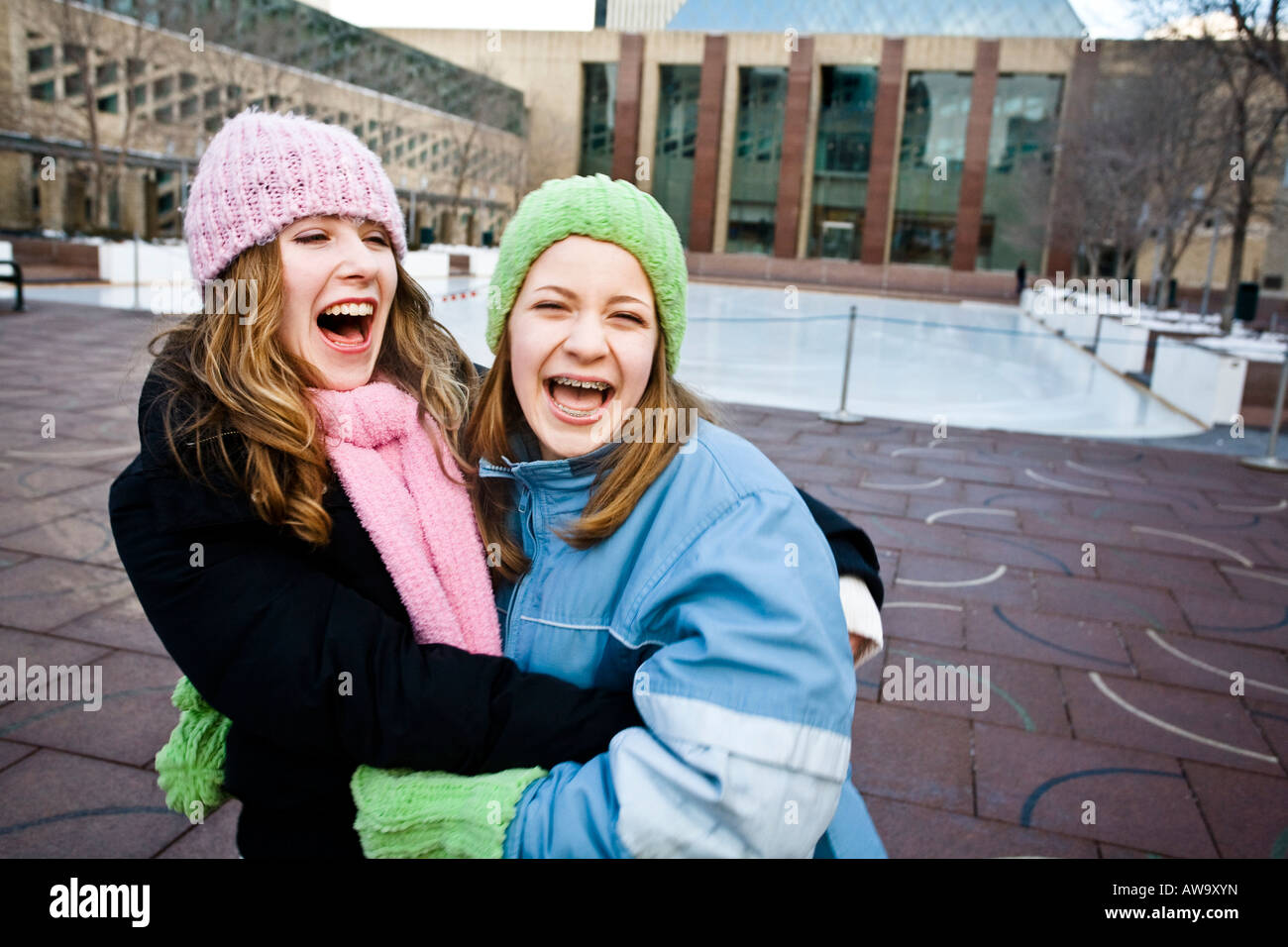 Two friends laughing together Stock Photo - Alamy