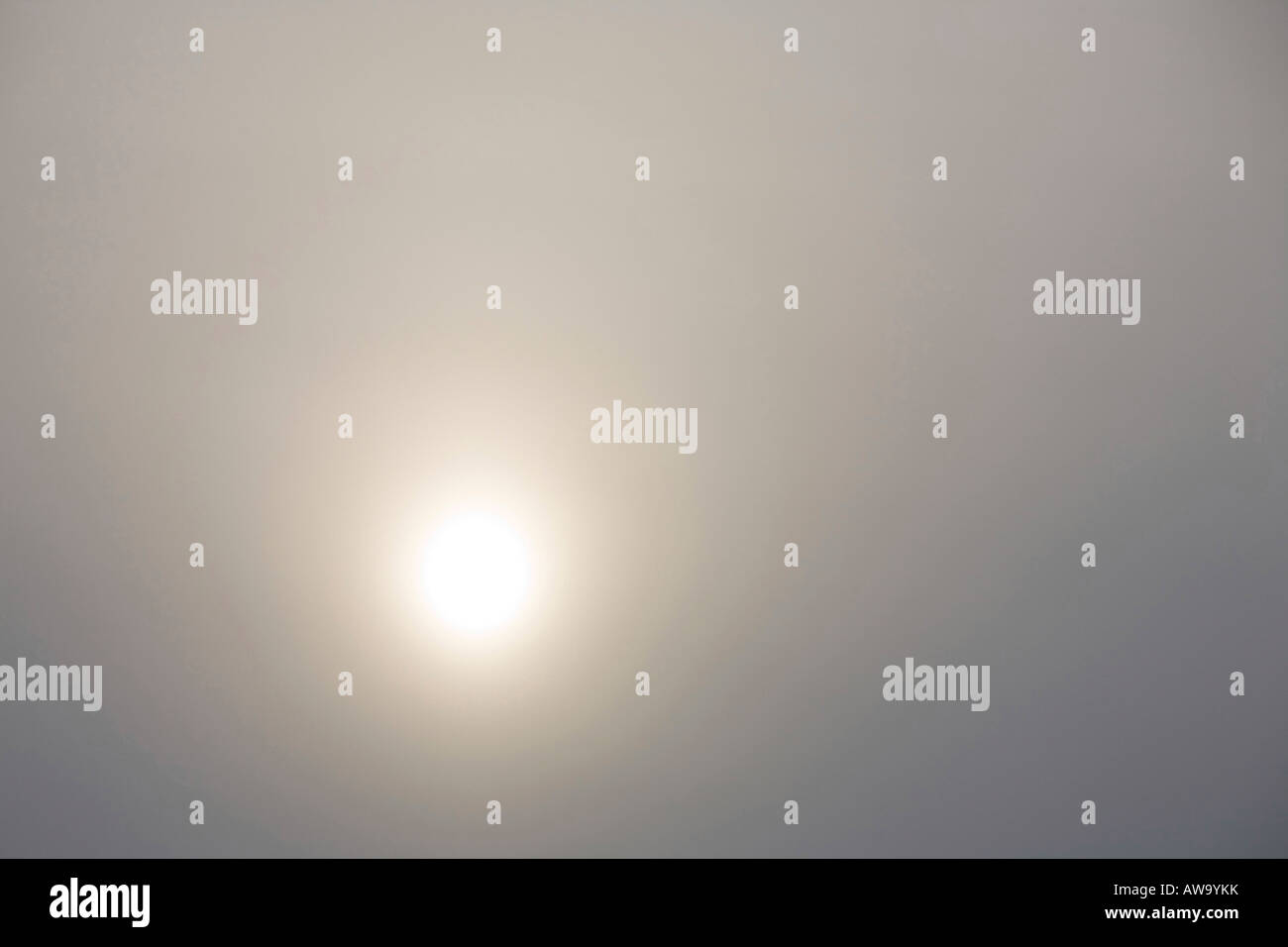 A weak sun shining through falling snow Stock Photo - Alamy