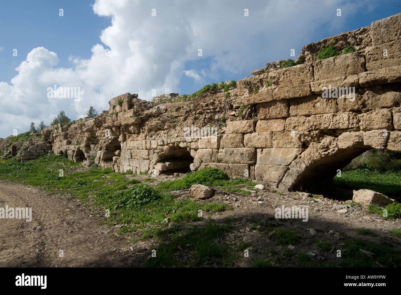 Israel coastal plains Near Binyamina Remains of the Roman Aqueduct ...