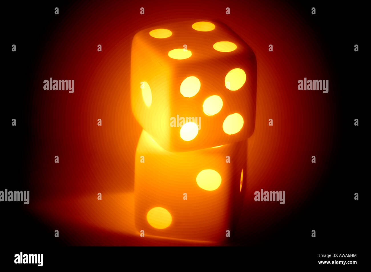 closeup view of two dice Stock Photo - Alamy