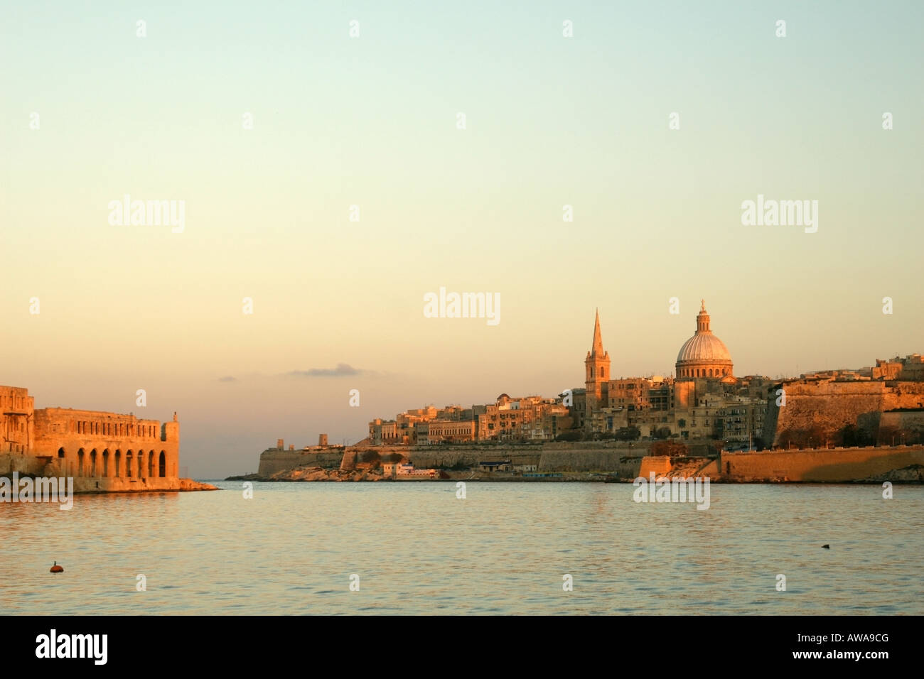 Sunset over Valletta, Malta Stock Photo - Alamy