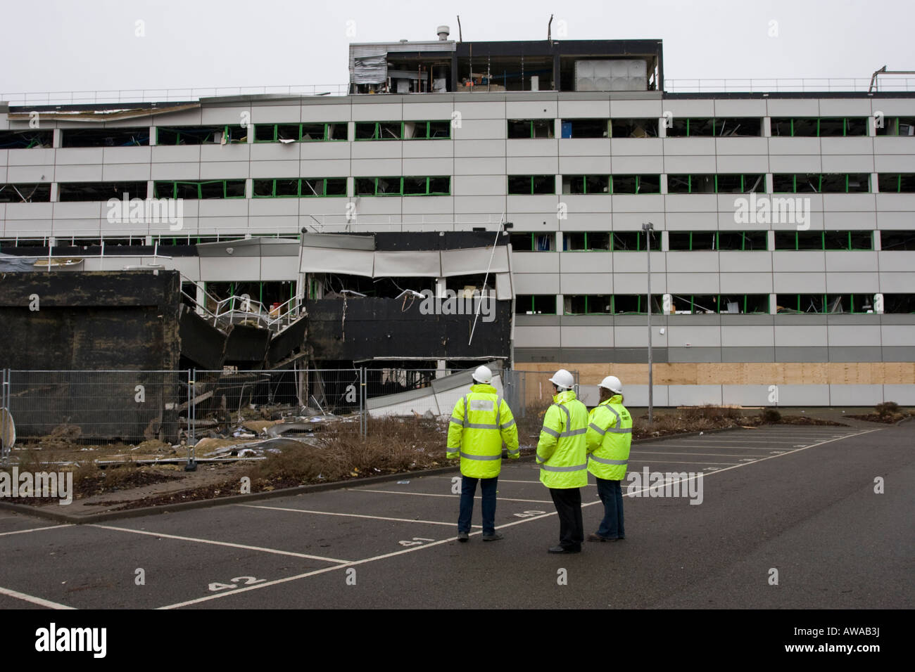Destroyed Office building Buncefield Oil Depot Fire aftermath Hemel ...
