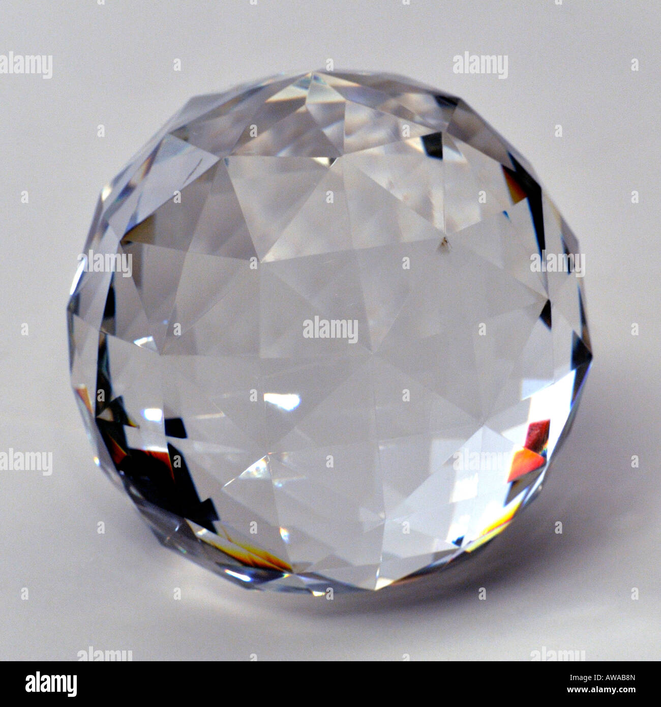 Crystal Glass Faceted Paperweight Stock Photo - Alamy
