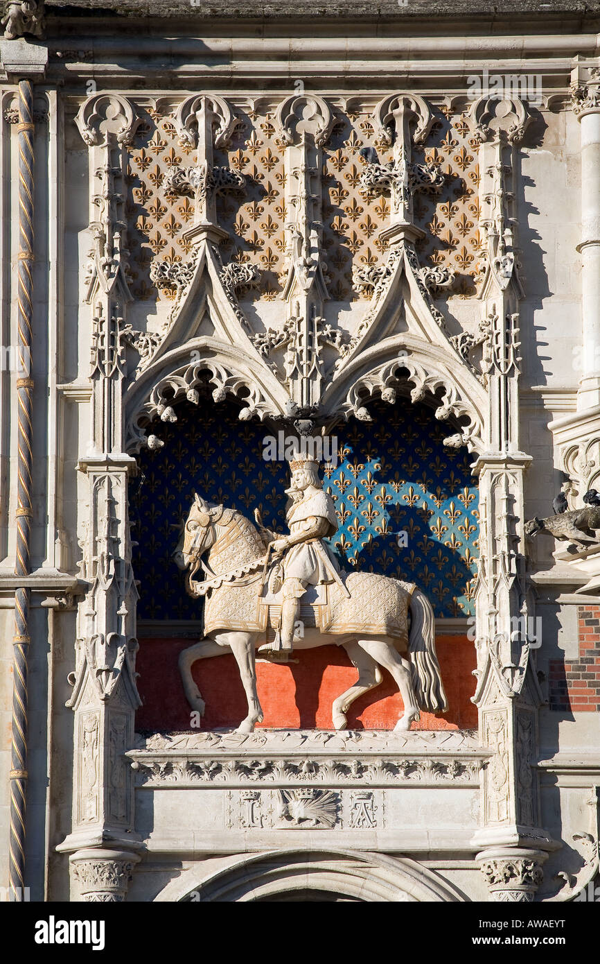 The statue of Louis XII at Chateau de Blois, Loire, France Stock Photo ...