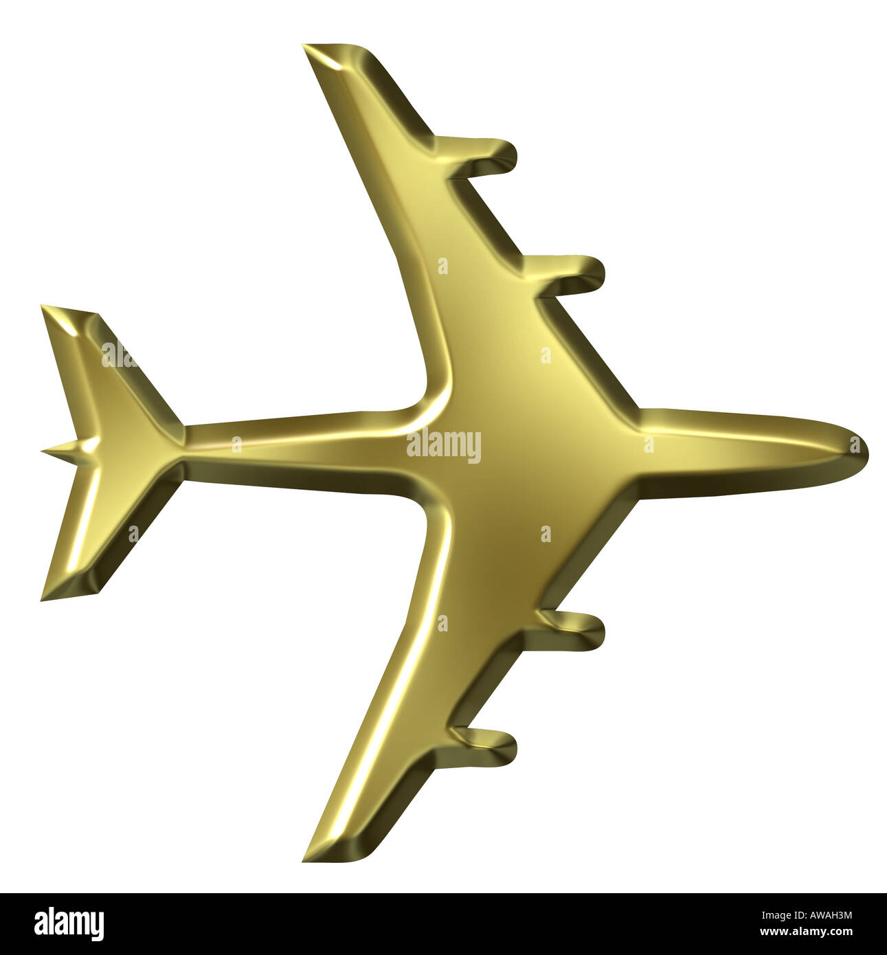 3d golden airplane Stock Photo - Alamy