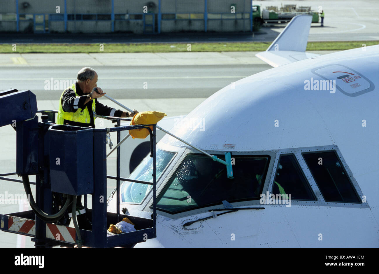 Jetliner Window Clean Frankfurt Airport Germany Nov 2004 Stock Photo ...