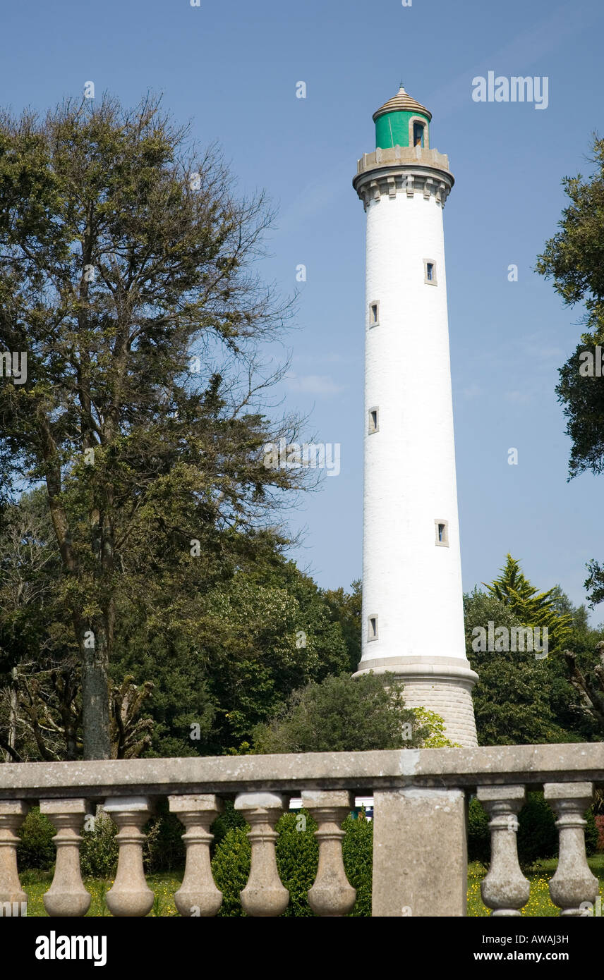 Lighthouse "Le feu de la Pyramide" in the French town of Benodet Stock ...